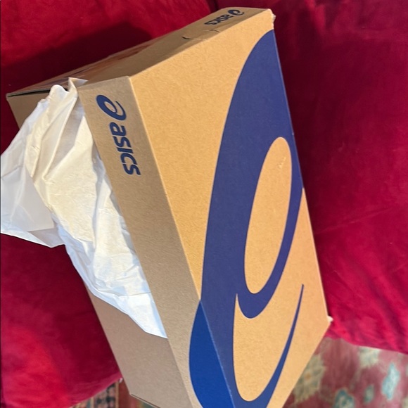 Asics | Accessories | Asics Tan Shoe Box With Blue Logo | Poshmark